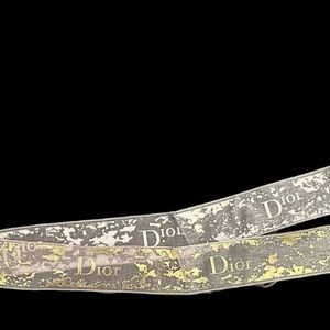 Dior | Party Supplies | Dior Paper Gift Bag White Gold Pink Logo Ribbon ...